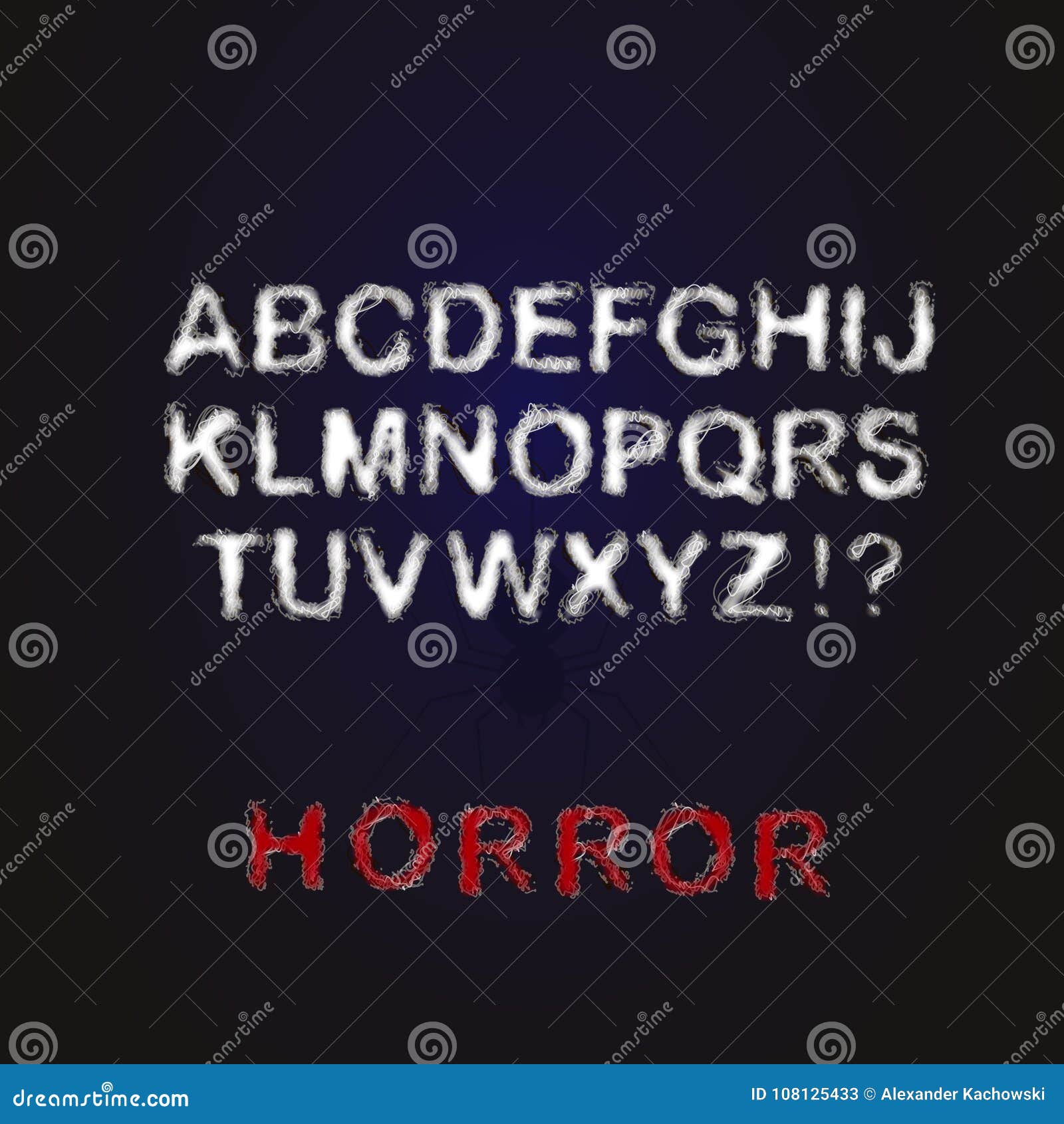 Fonte Do Horror Letras Envolvidas Em Uma Web Ilustração Stock ...