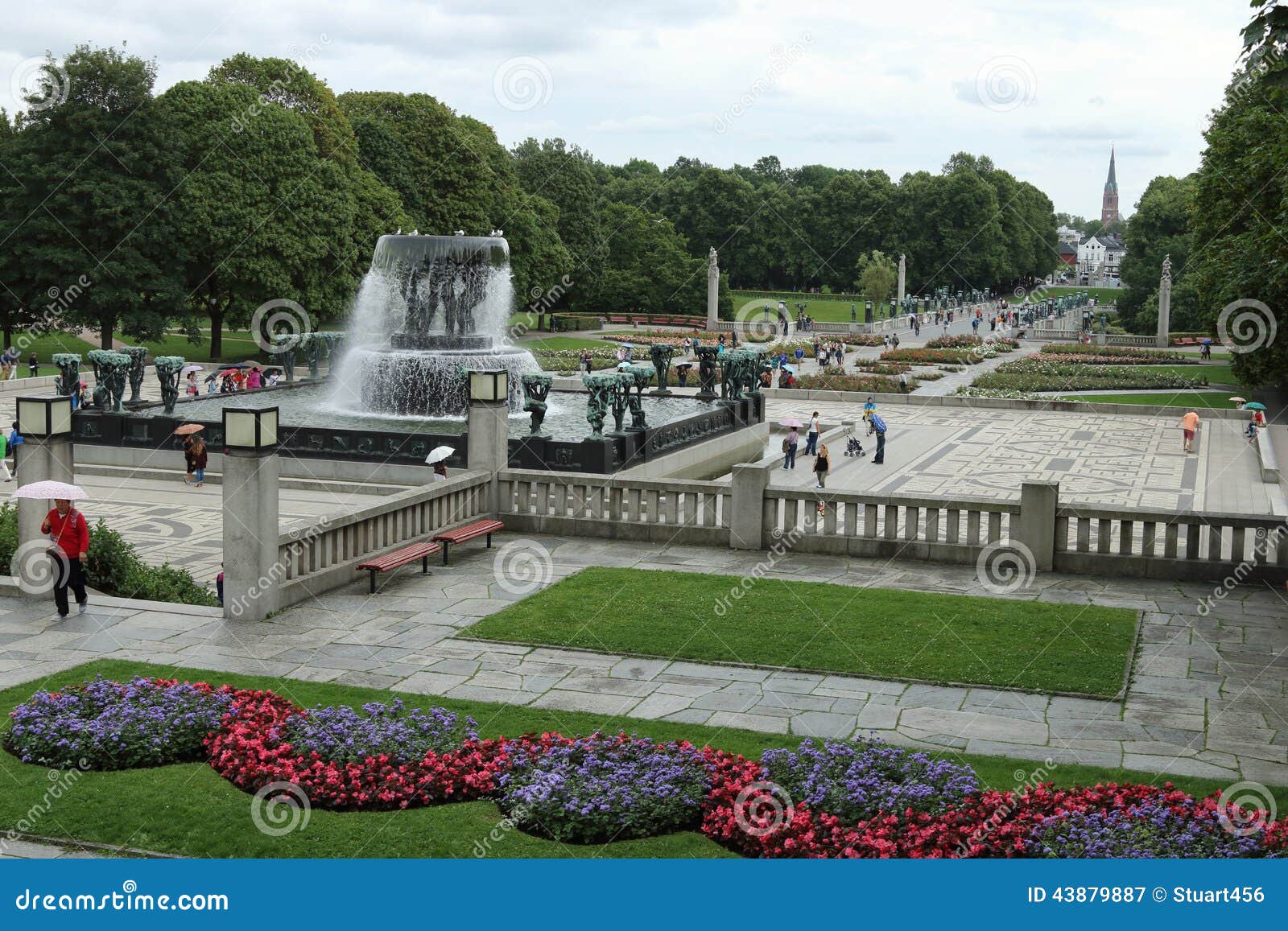 Fonte Do Parque De Frogner E Paisagem, Oslo, Noruega Fotografia ...