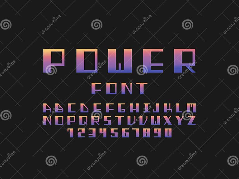 Fonte Do Poder Alfabeto Do Vetor Ilustração do Vetor - Ilustração de ...