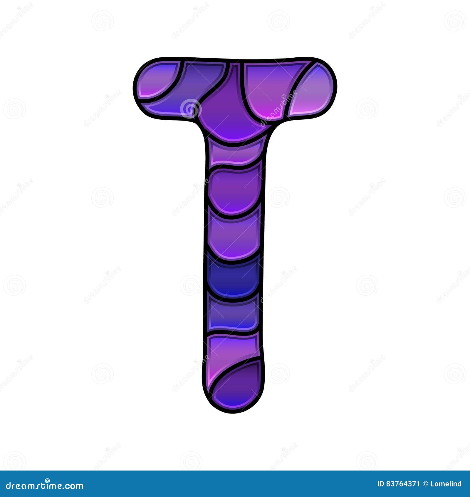 Fonte do vitral, letra t ilustração stock. Ilustração de roxo - 83764371