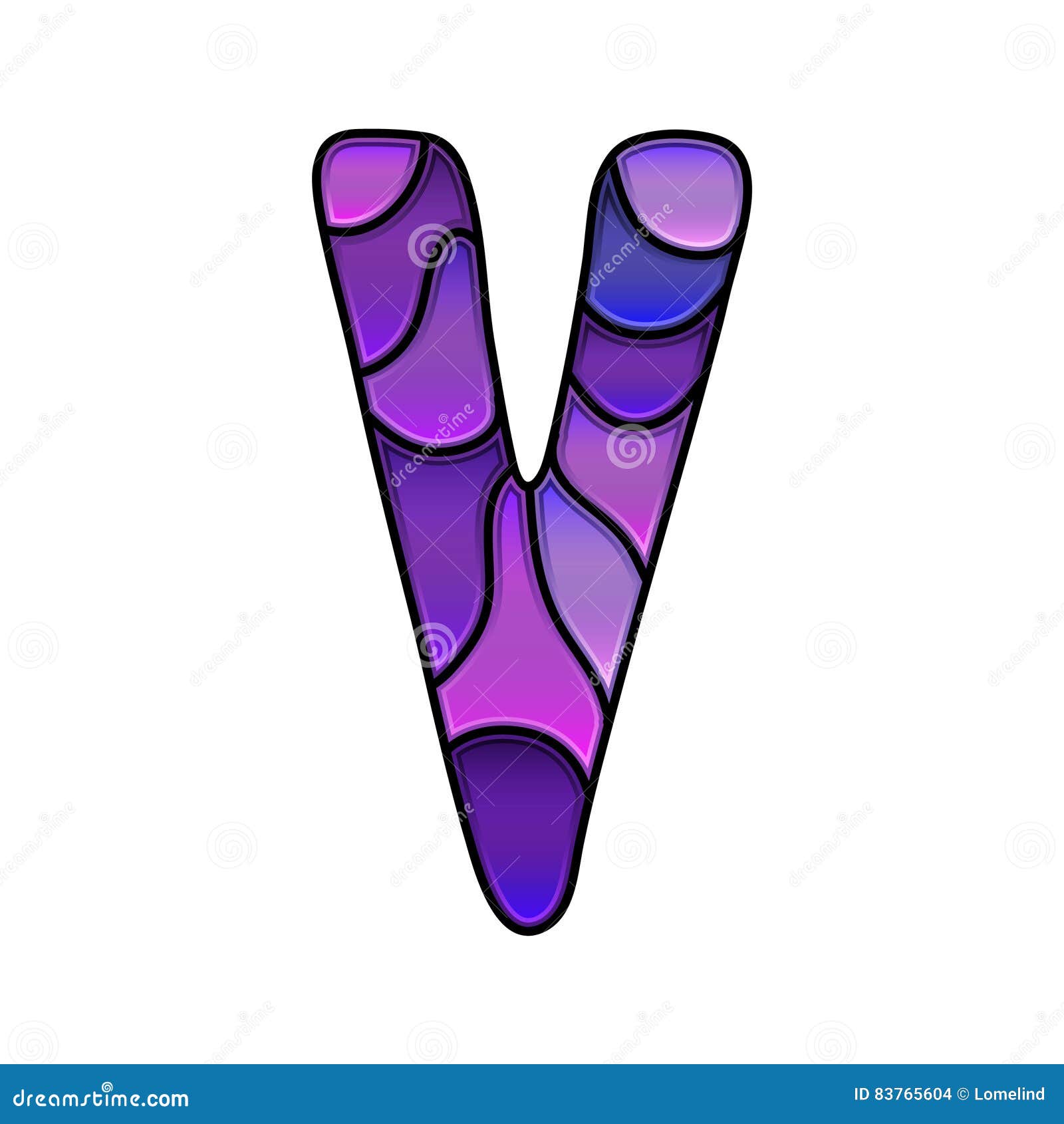 Fonte do vitral, letra v ilustração stock. Ilustração de contemporâneo ...