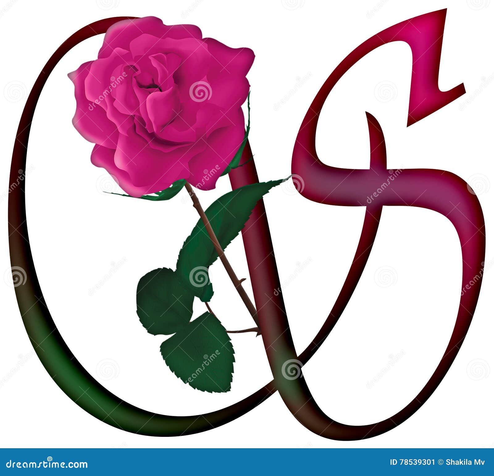 FONTE floral da letra S imagem de stock. Ilustração de adicional - 78539301