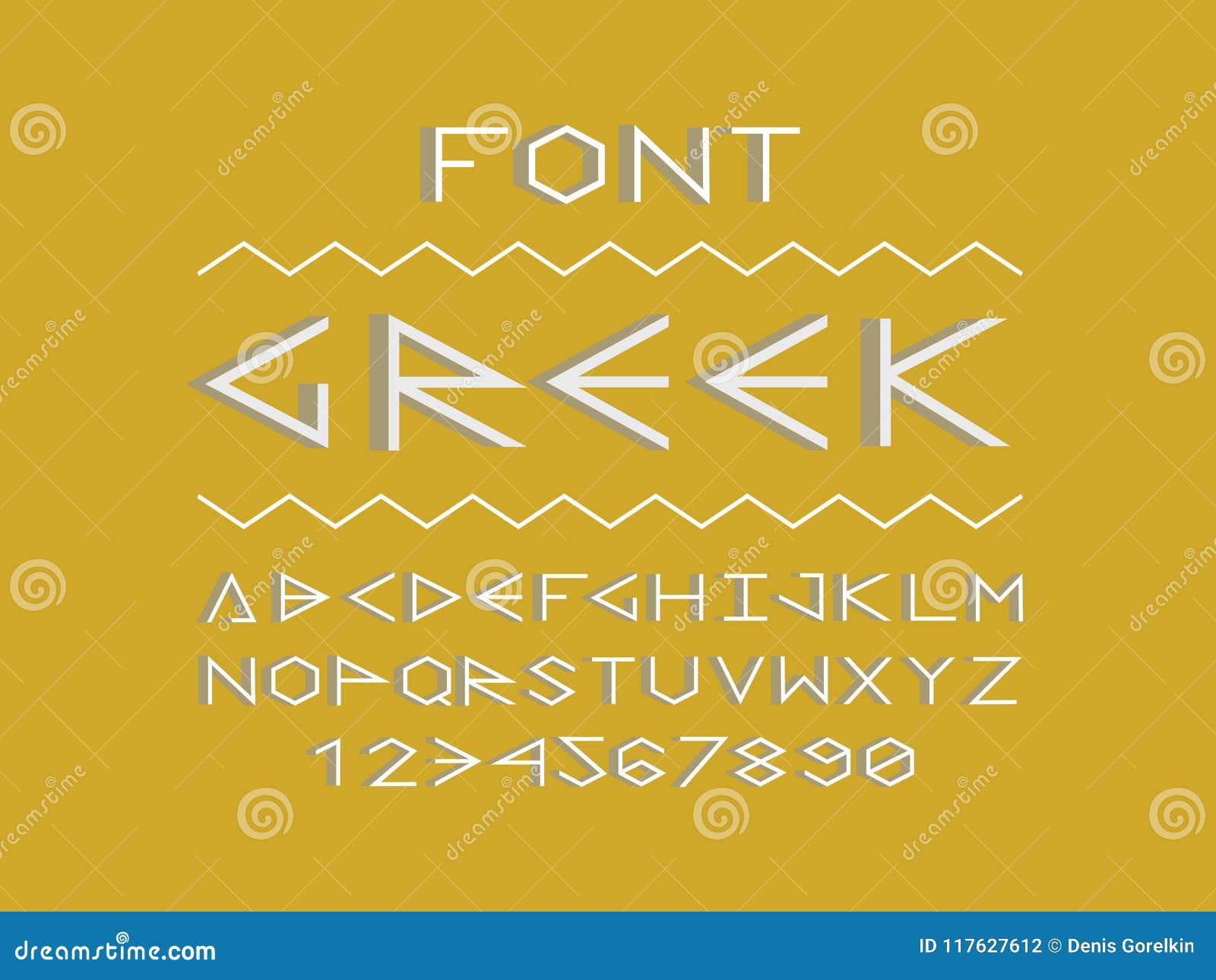 Fonte Grega Da Sombra Alfabeto Do Vetor Ilustração do Vetor ...