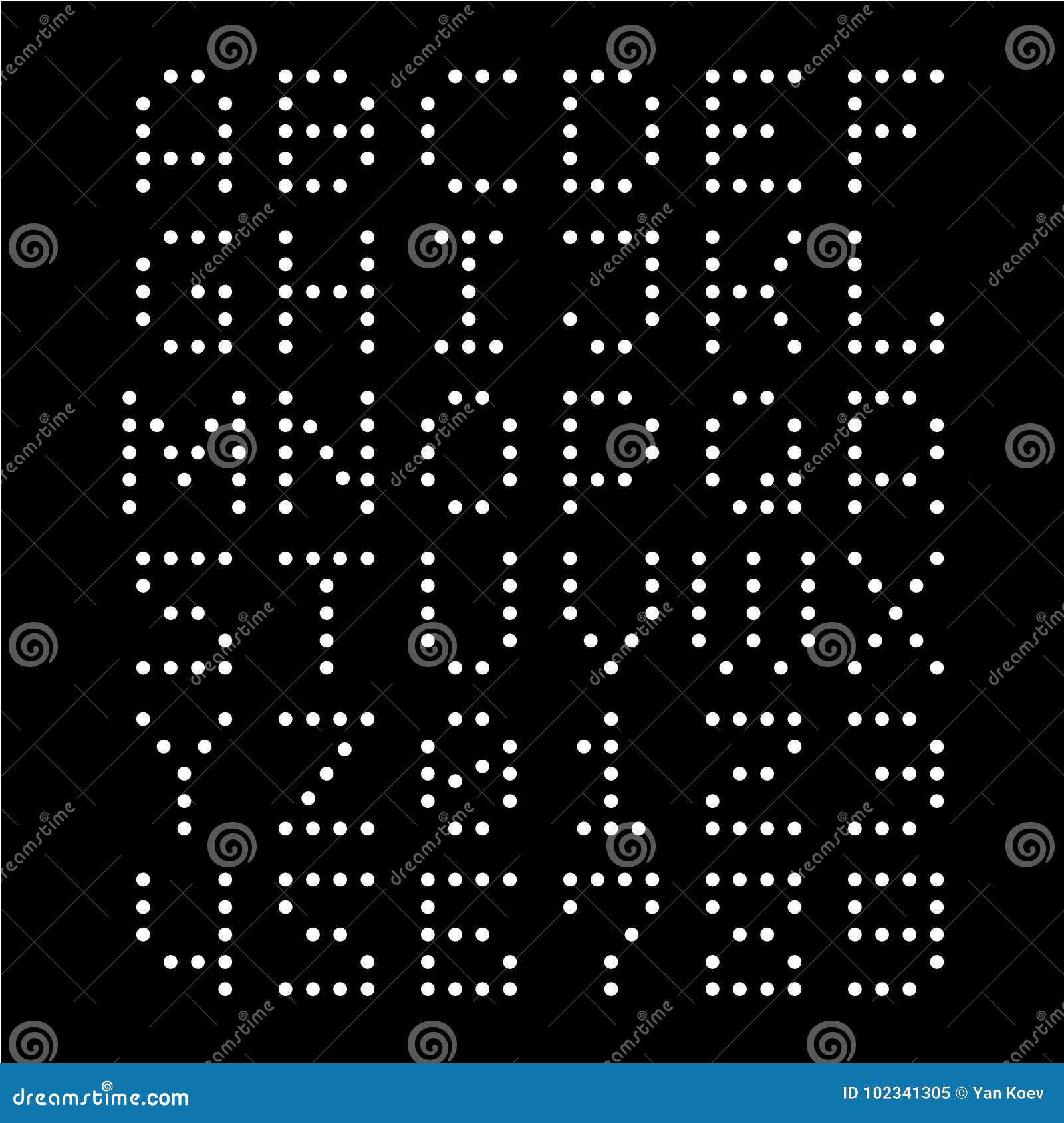 Fonte Pontilhada Letras Com Pontos Ilustração do Vetor - Ilustração de ...