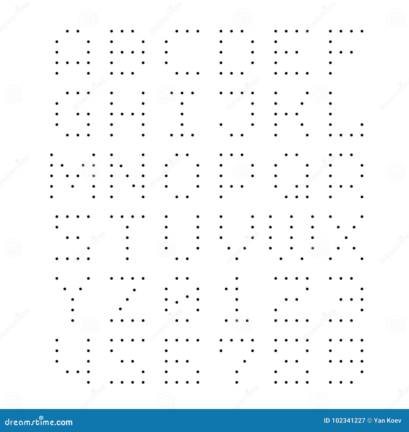 Fonte Pontilhada Letras Com Pontos Pequenos Ilustração do Vetor ...