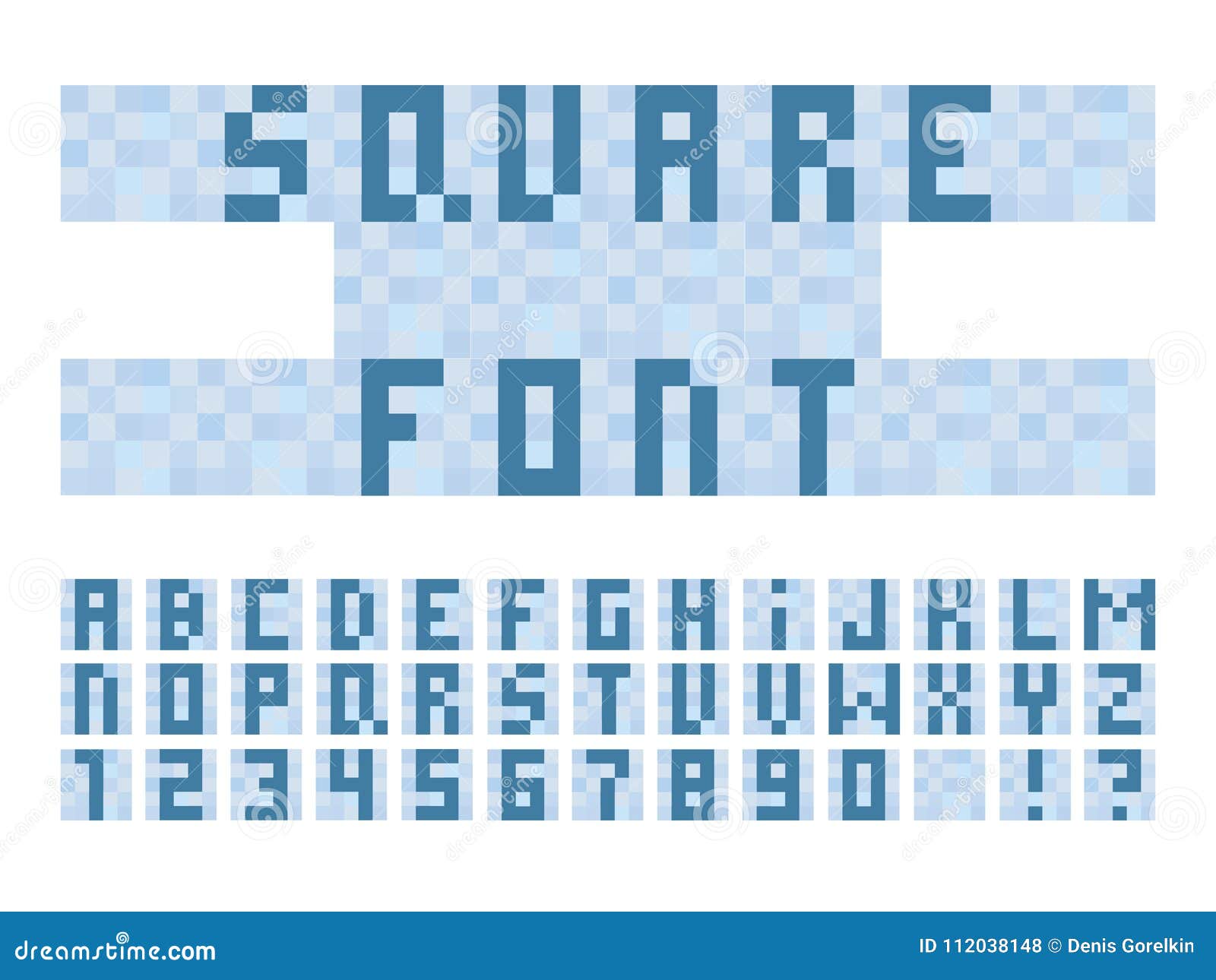 Fonte Quadrada Do Pixel Alfabeto Do Vetor Ilustração do Vetor ...