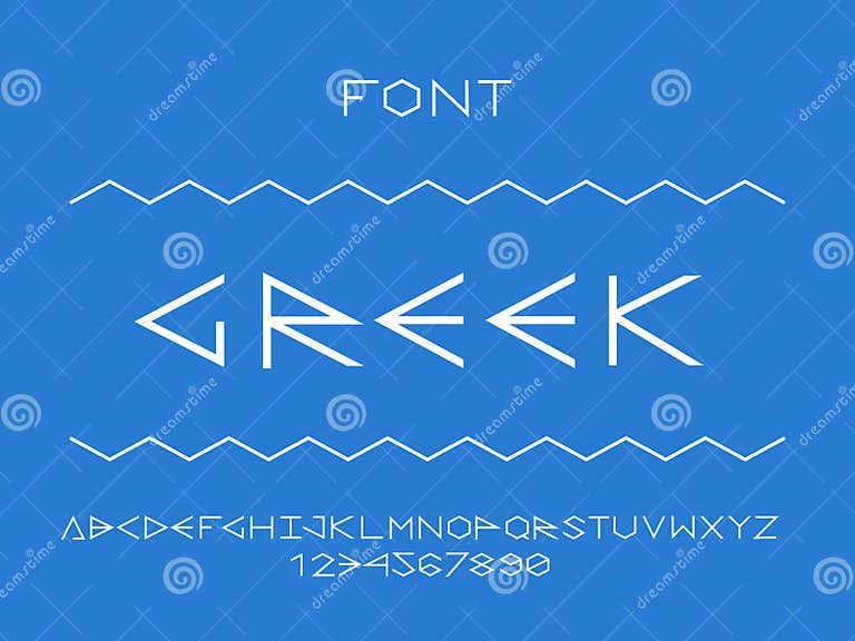 Fonte Regular Grega Alfabeto Do Vetor Ilustração do Vetor - Ilustração ...