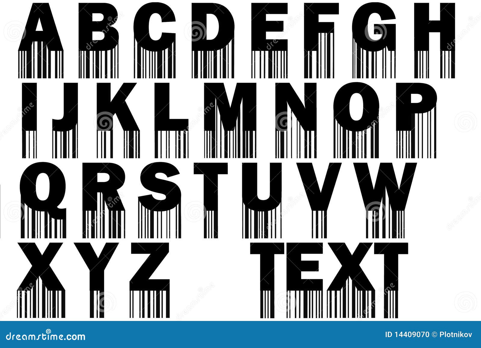 Fonte Tipografica Con Il Codice a Barre Illustrazione di Stock ...
