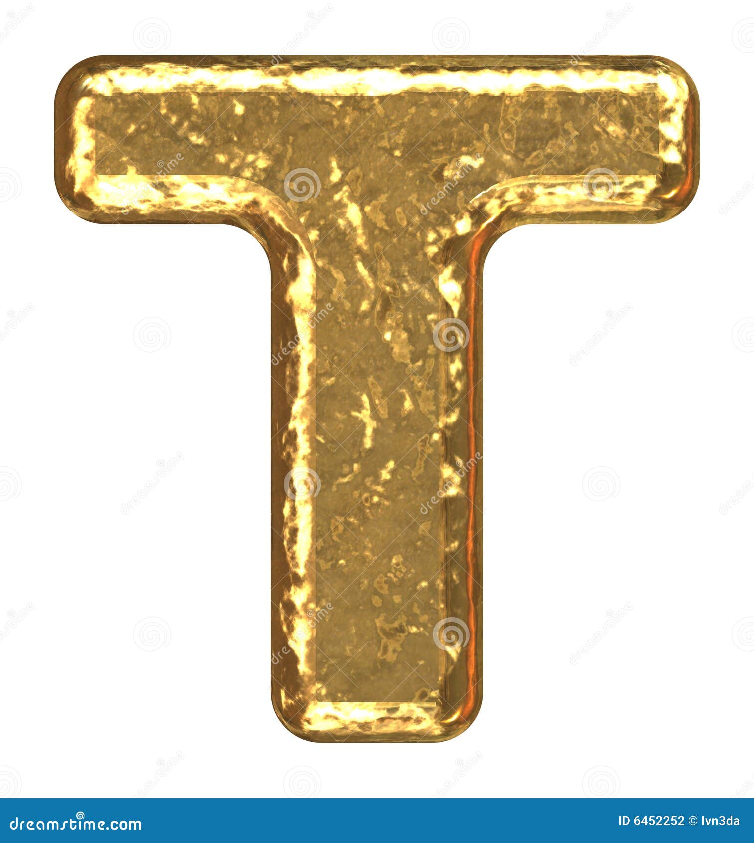 Fonte Tipografica Dorata. Lettera T. Illustrazione di Stock ...