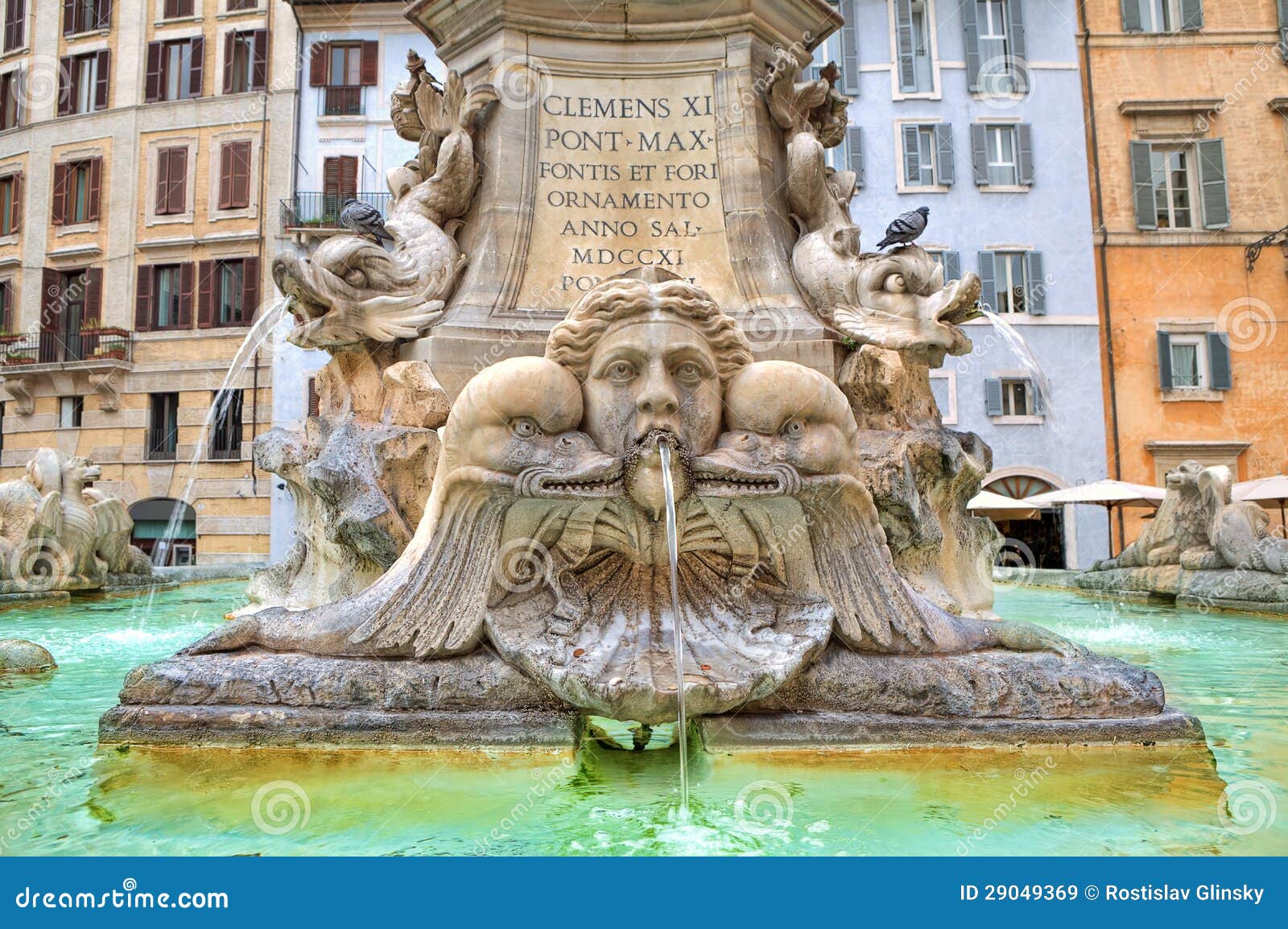 Fontein Van Pantheon. Rome, Italië. Stock Afbeelding - Image of ...