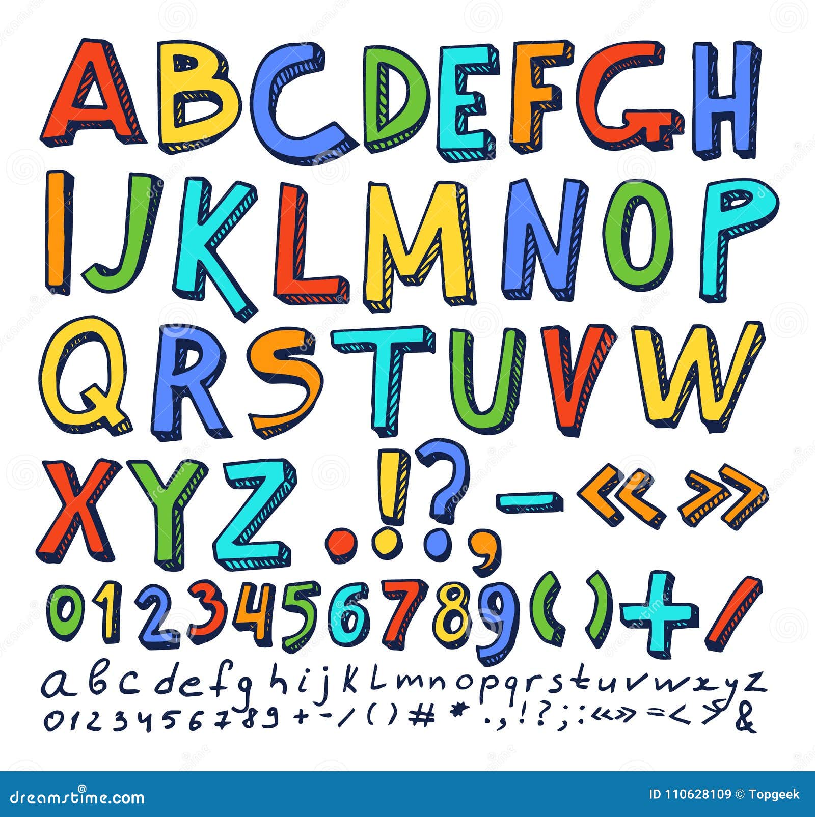 Fonts Hand Drawn Elements Vector Illustration Stock Vector ...