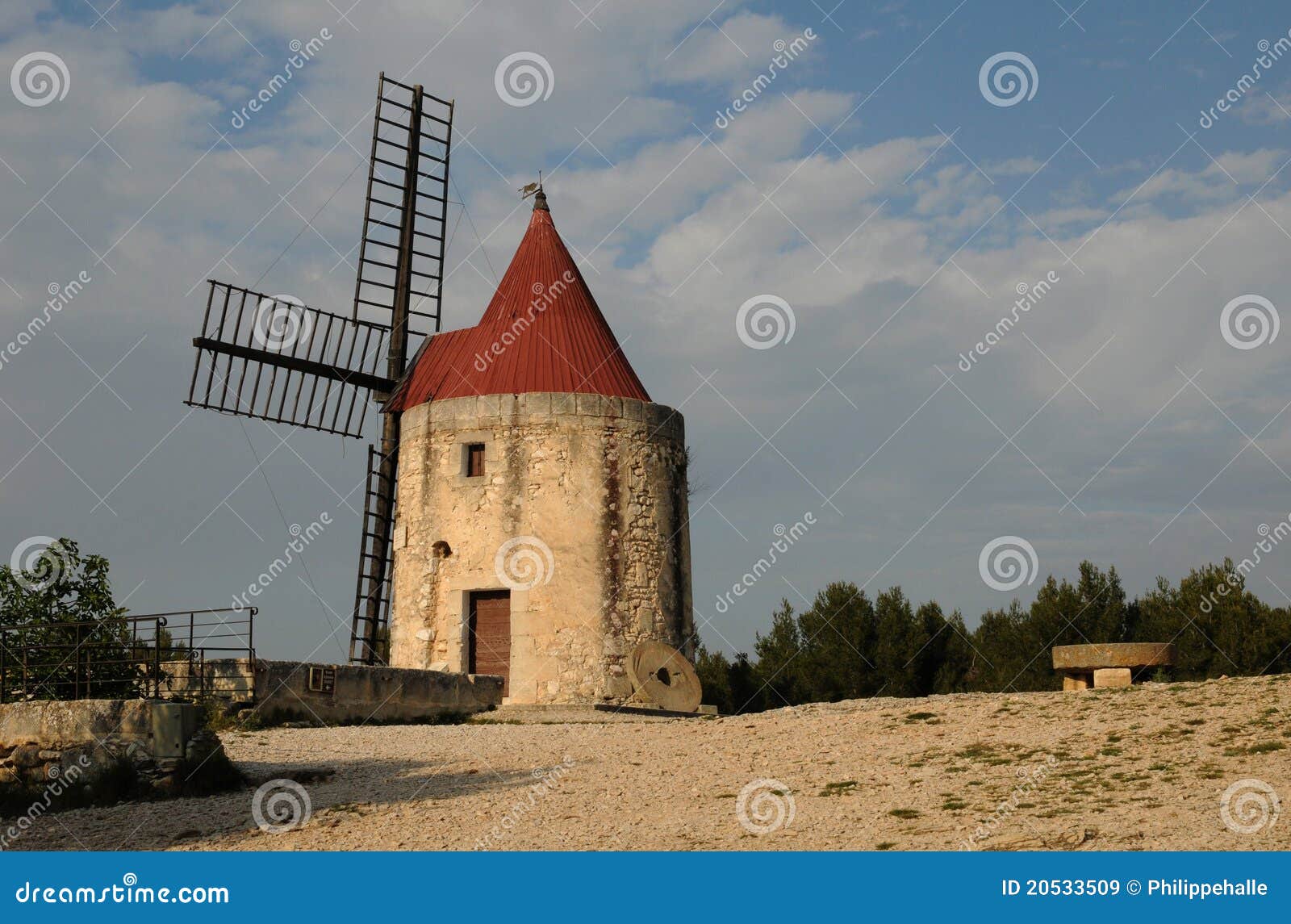 Fontvieille stock image. Image of france, windmill, provence - 20533509