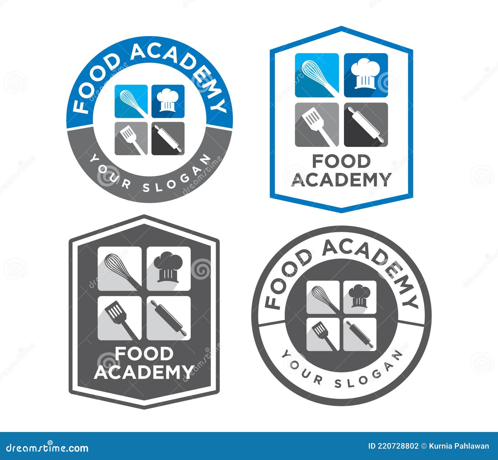 Food academy logos stock vector. Illustration of drawn - 220728802