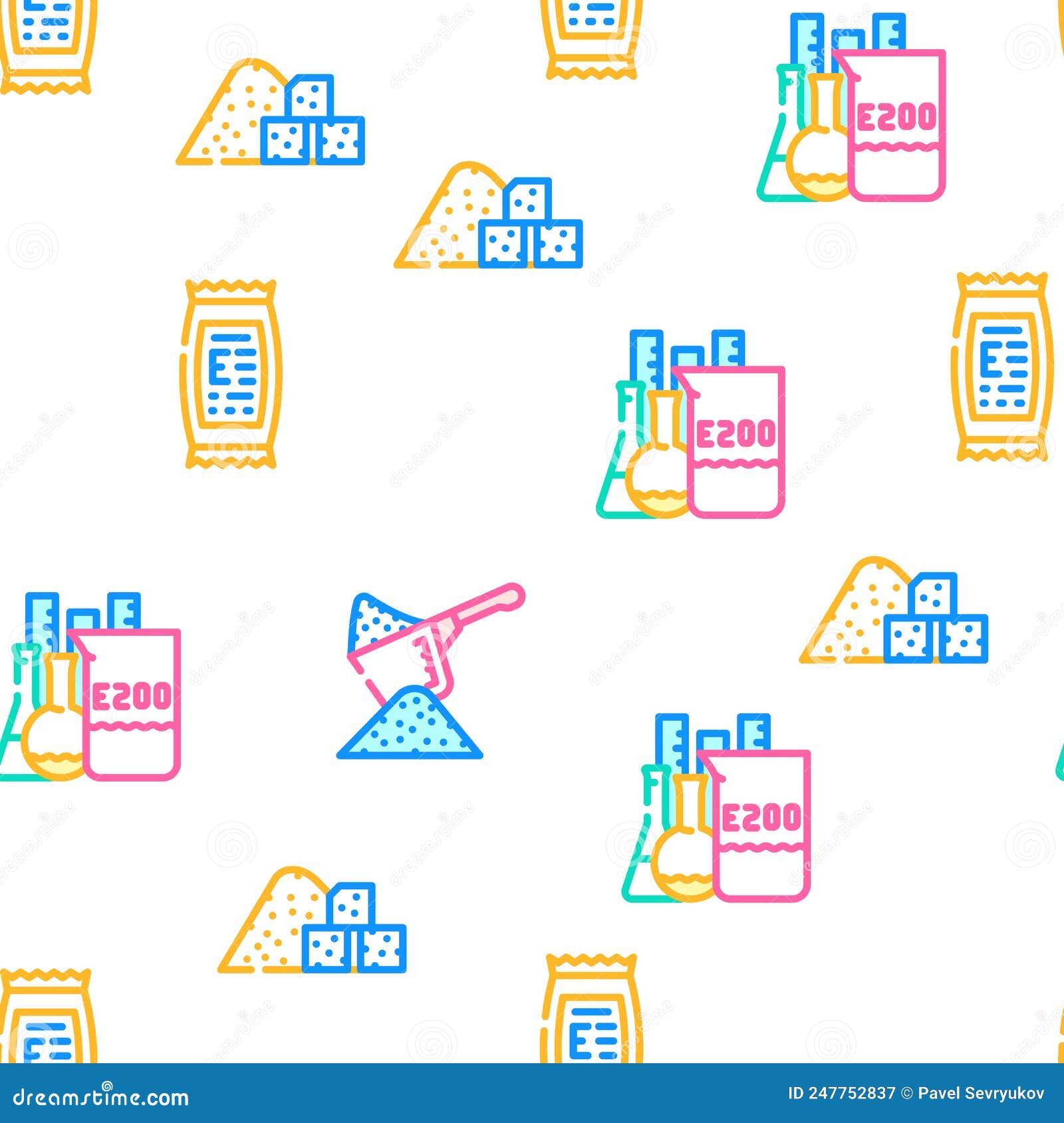 Food Additives Formula Vector Seamless Pattern Stock Vector ...