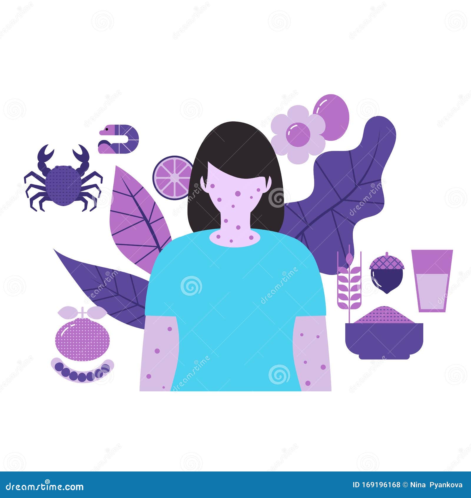 Food Allergy Concept Vector Illustration Stock Vector - Illustration of ... Food Allergy Concept Vector Illustration Stock Vector - Illustration of ...