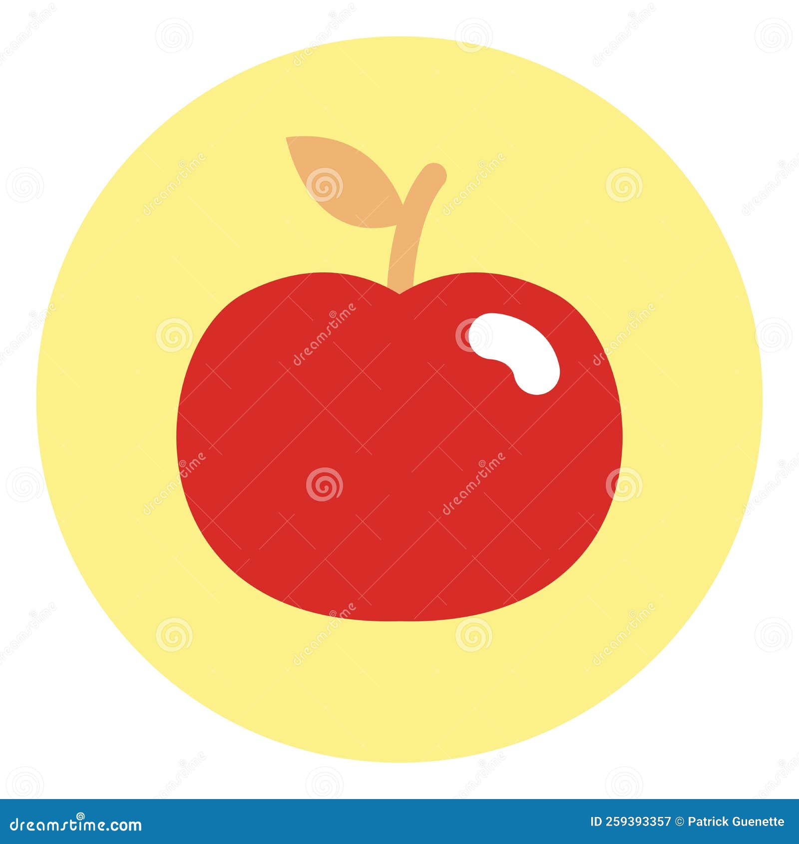 Food apple, icon stock vector. Illustration of nutrition - 259393357