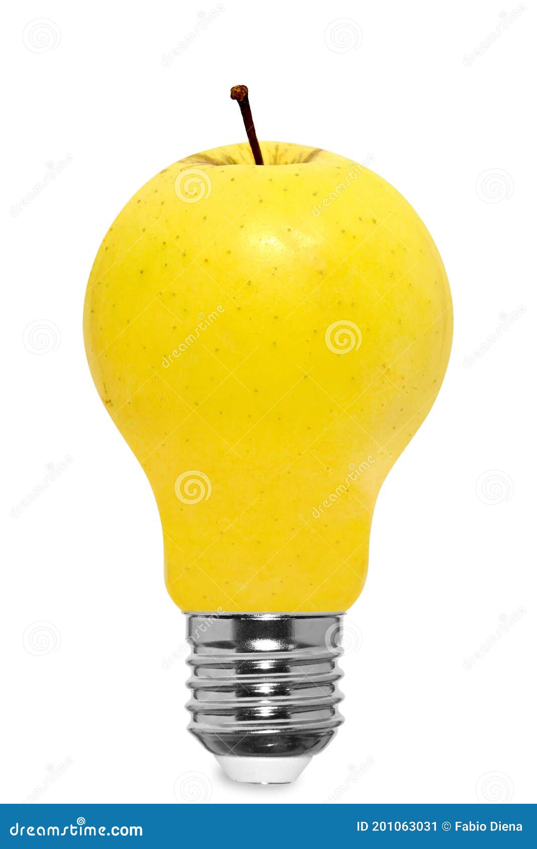 Food Art, Apple Shaped Light Bulb Stock Image - Image of electricity ...