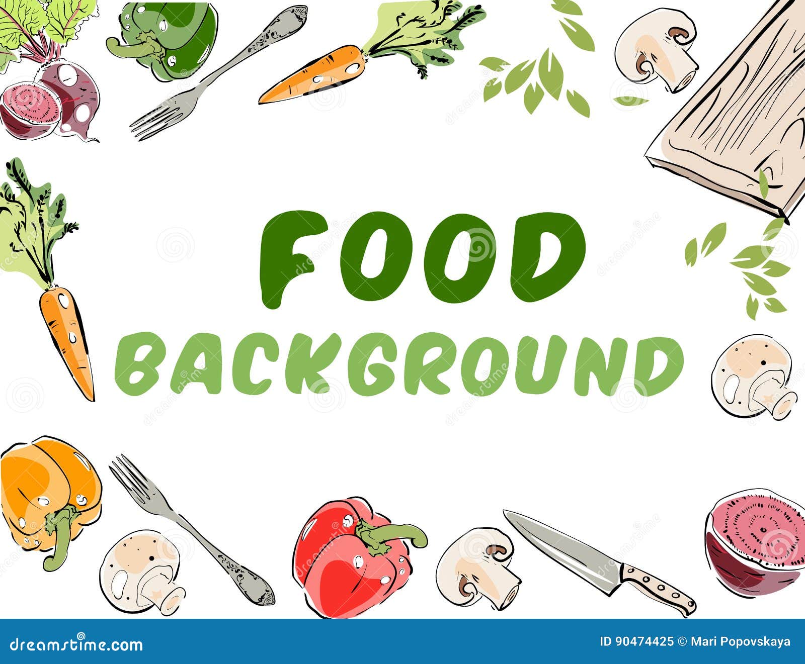 Food background banner. stock vector. Illustration of idea - 90474425