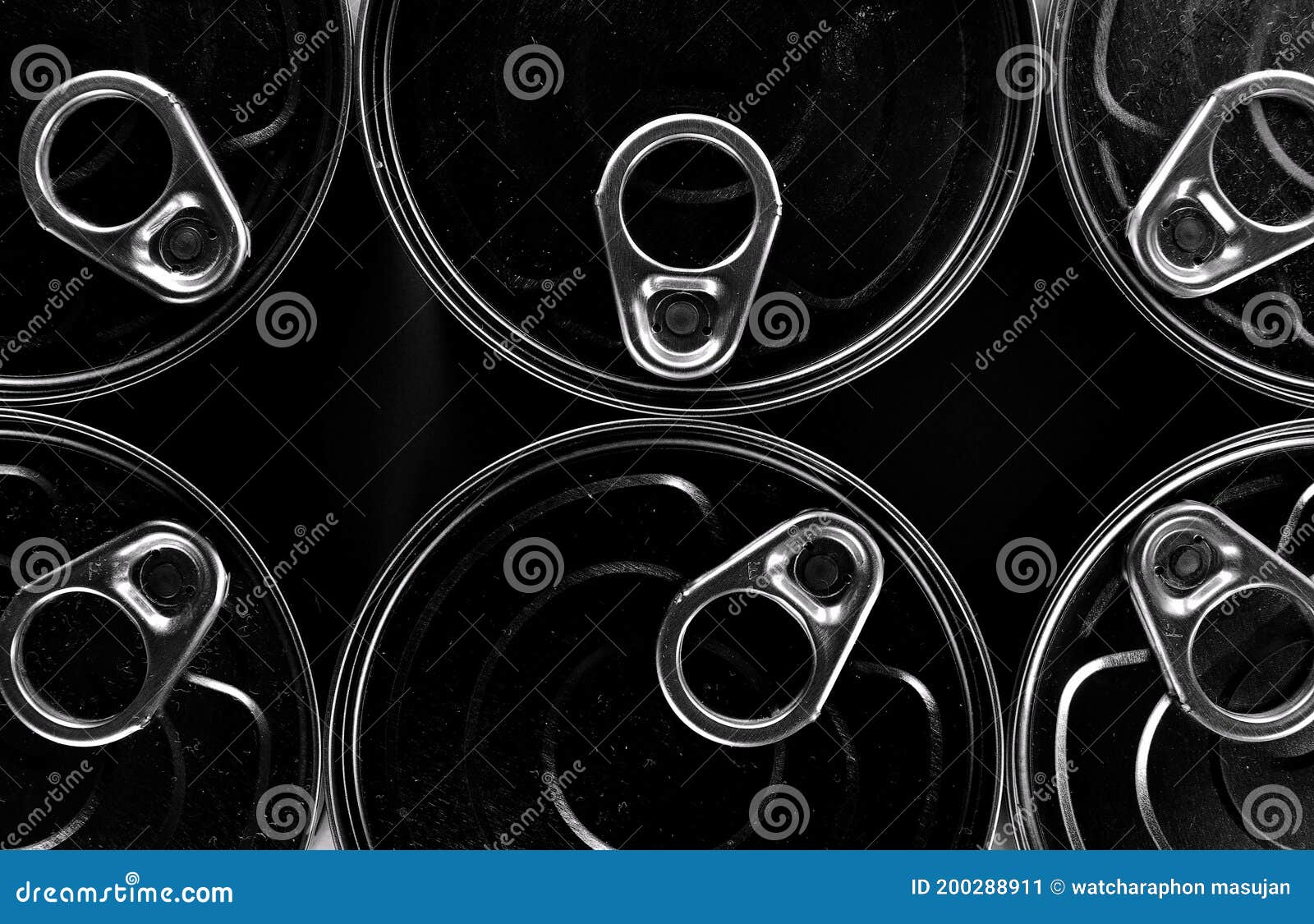 Food Background Made from Canned Food in Black and White Style Stock ...