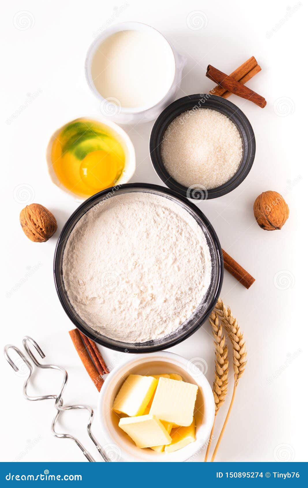Food Baking Concept Bakery Preparation and Ingredients for Make Bread ...