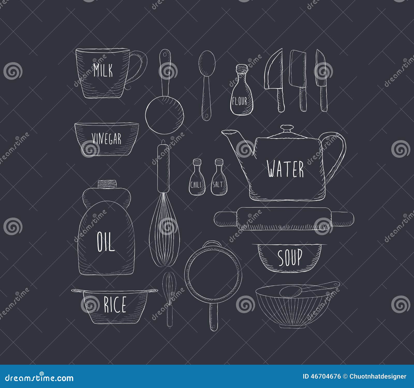 Food Baking and Equipment Sketch Icon Stock Vector - Illustration of ...