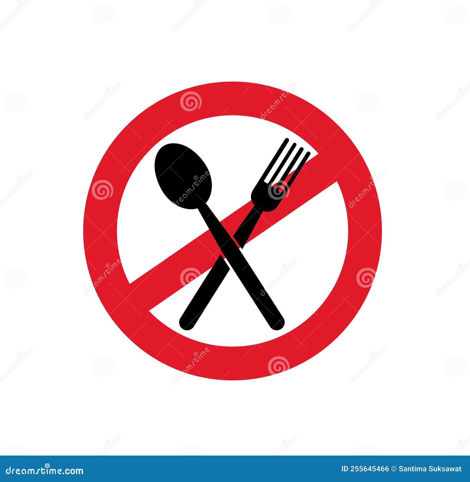 Food Ban Sign. Vector Illustration Stock Vector - Illustration of ...