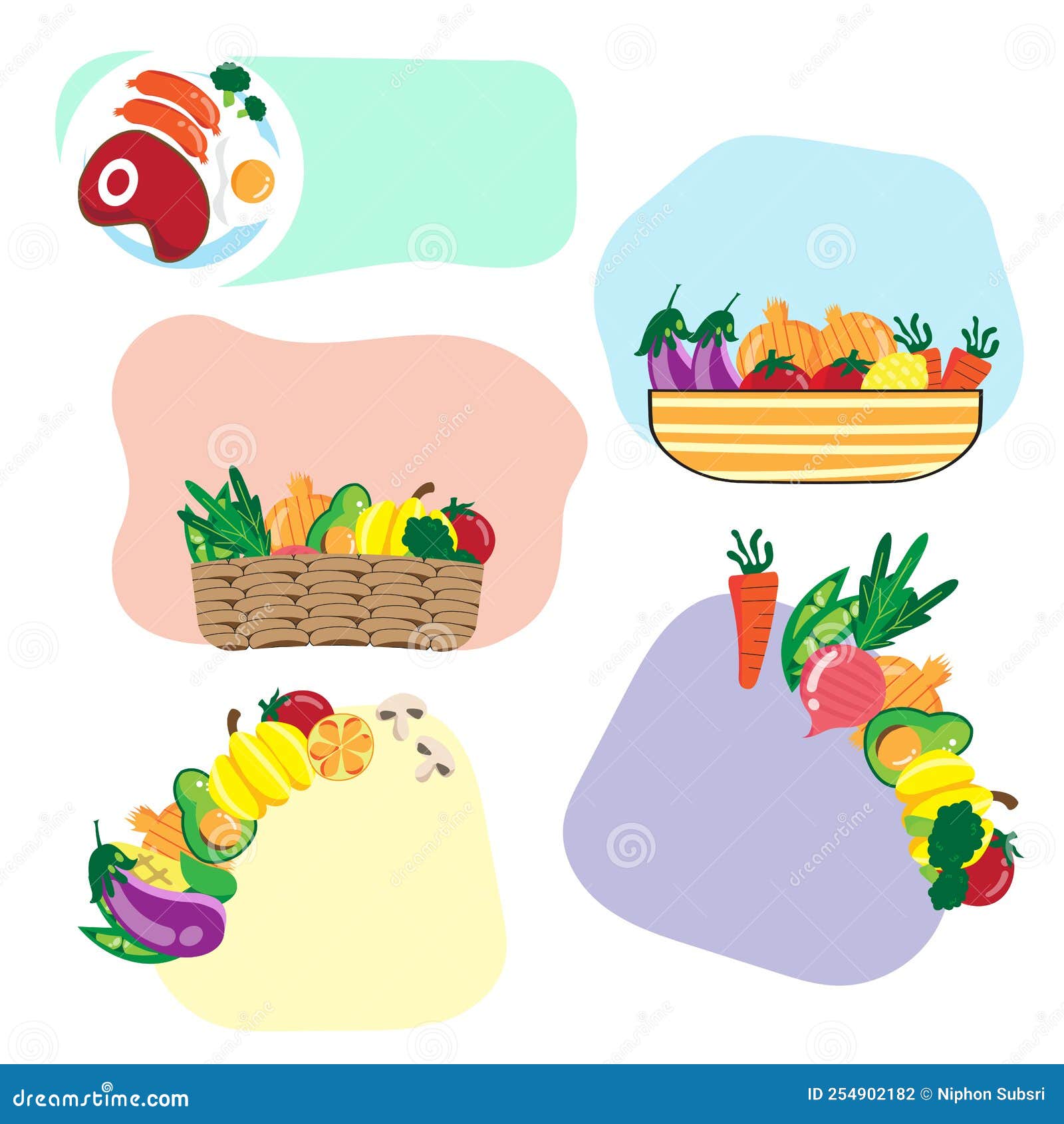 Food banner vector set stock illustration. Illustration of green ...