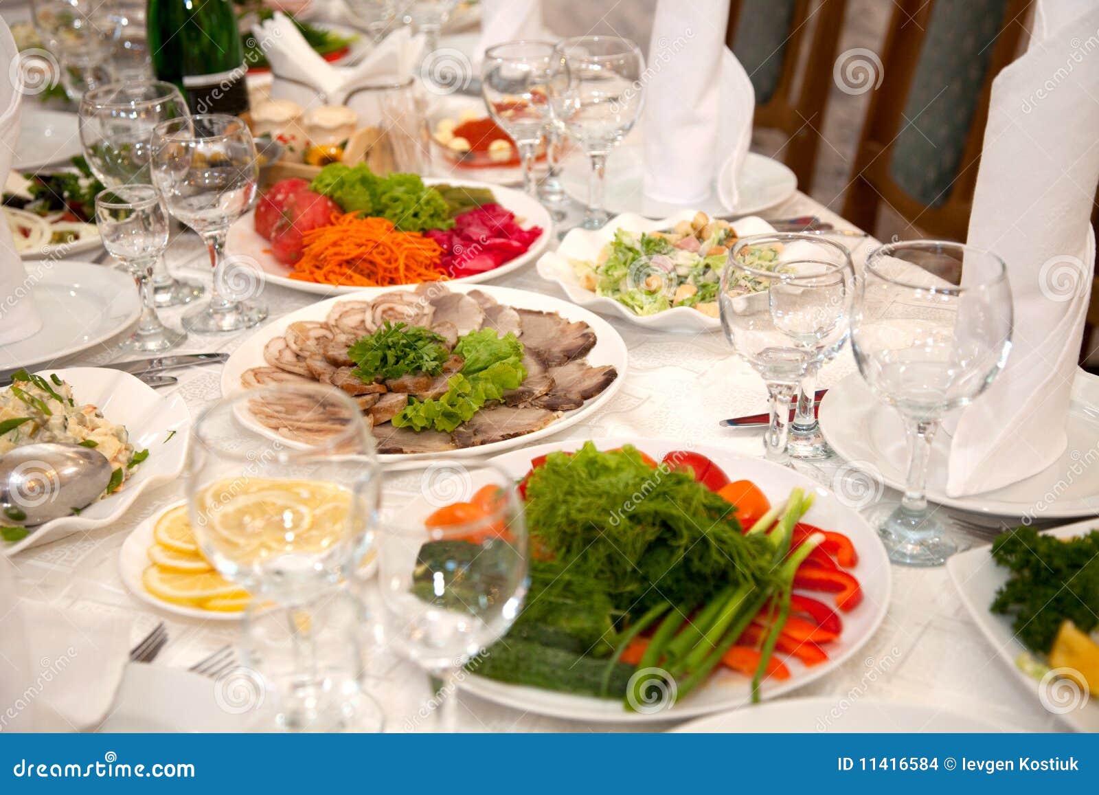 Food at banquet table stock photo. Image of business - 11416584