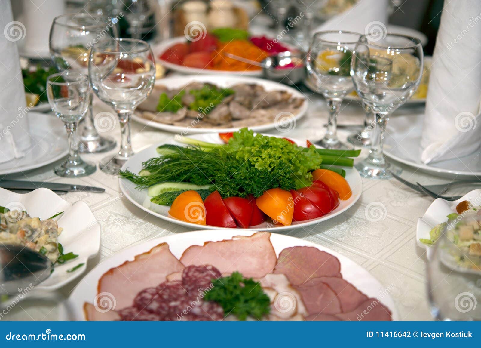 Food at banquet table stock photo. Image of dinner, presentation - 11416642
