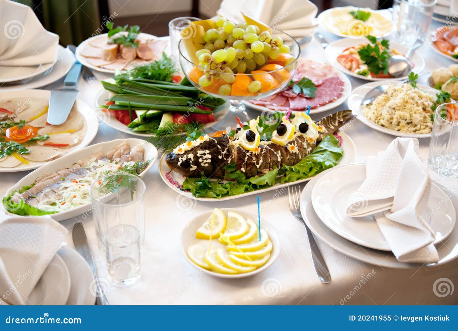 Food at banquet table stock image. Image of holiday, eating - 20241955