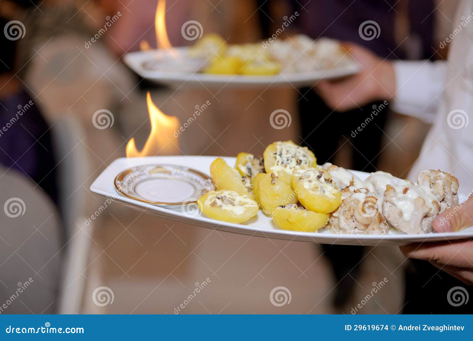 Food Being Served at Dinner Table Stock Photo - Image of horizontal ...