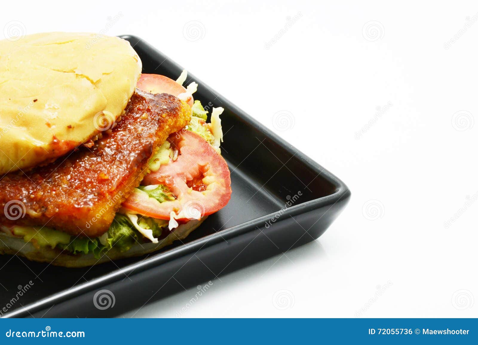 Food Berger and Salad Vegetable Stock Photo - Image of tomato, fish ...