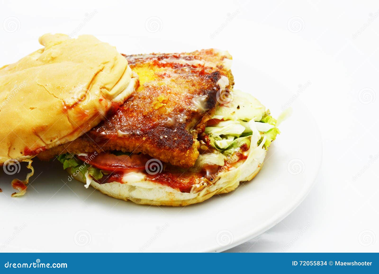 Food Berger and Salad Vegetable Stock Photo - Image of vegetable, king ...