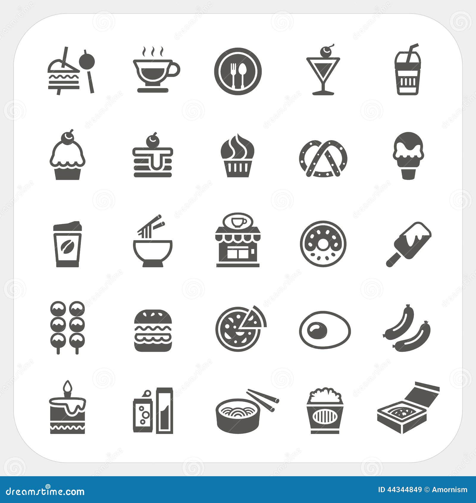 Food and Beverage Icons Set Stock Vector - Illustration of eggs ...