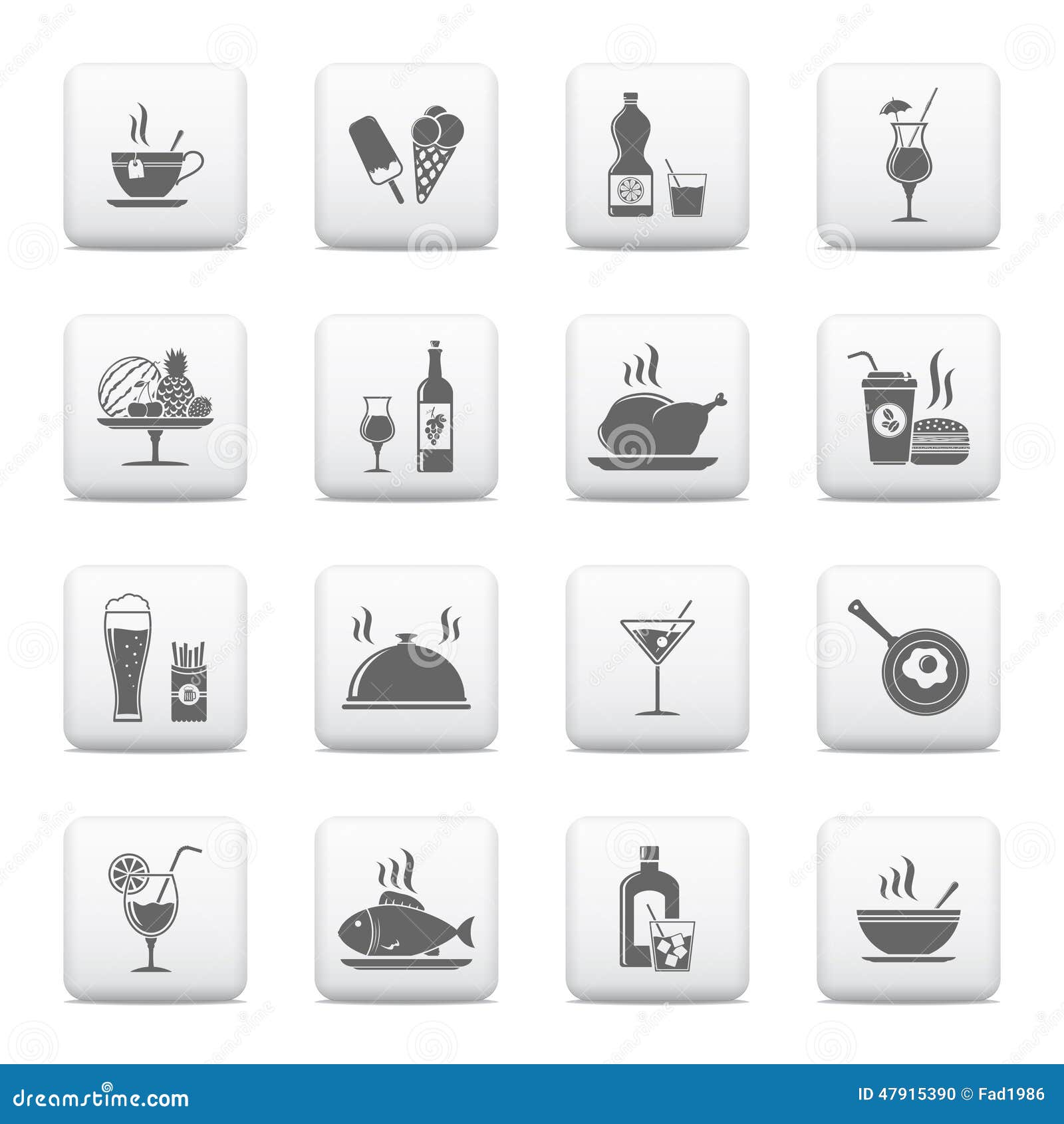 Food a& Beverage icons stock vector. Illustration of dinner - 47915390