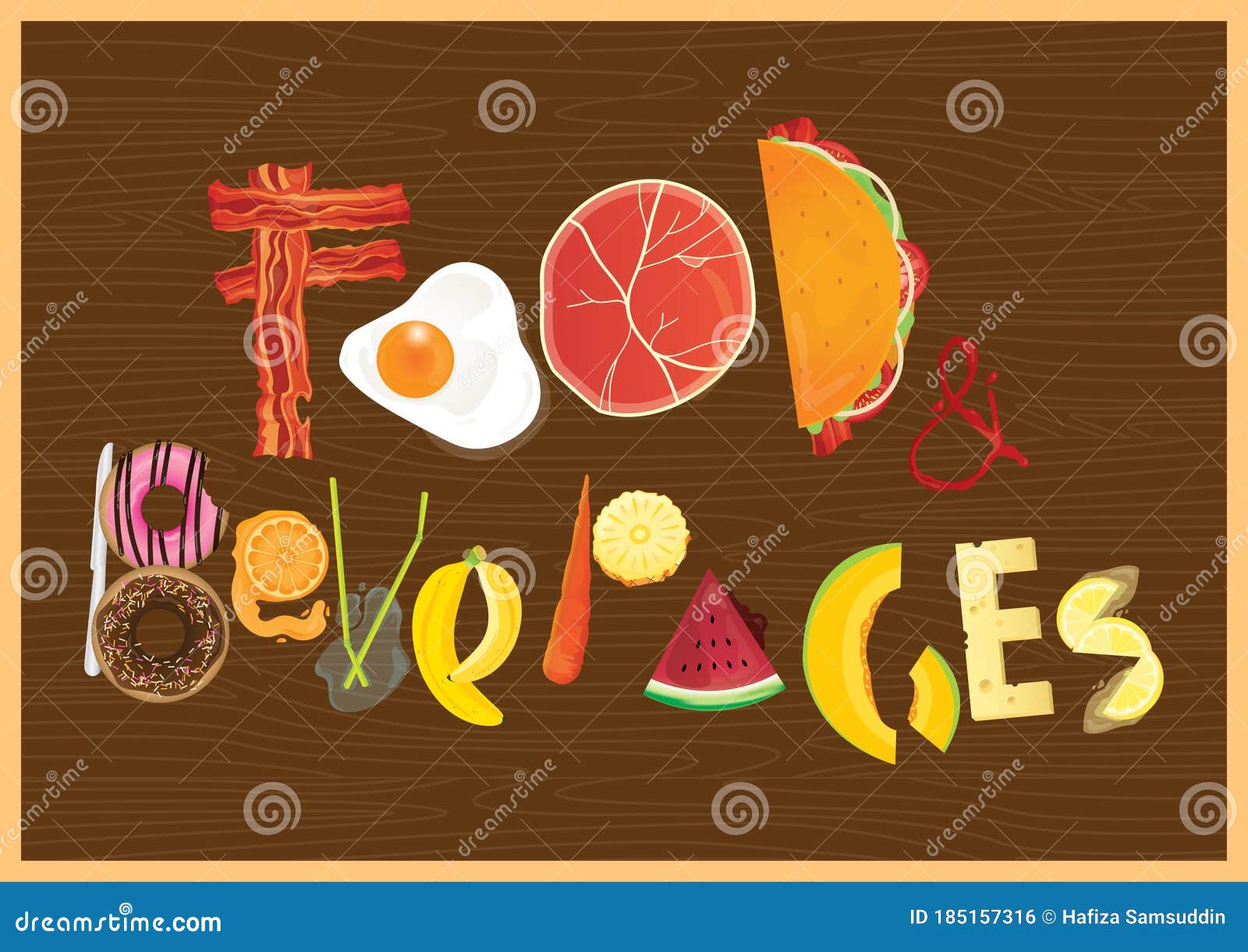 Food and Beverages. Vector Illustration Decorative Design Stock Vector ...