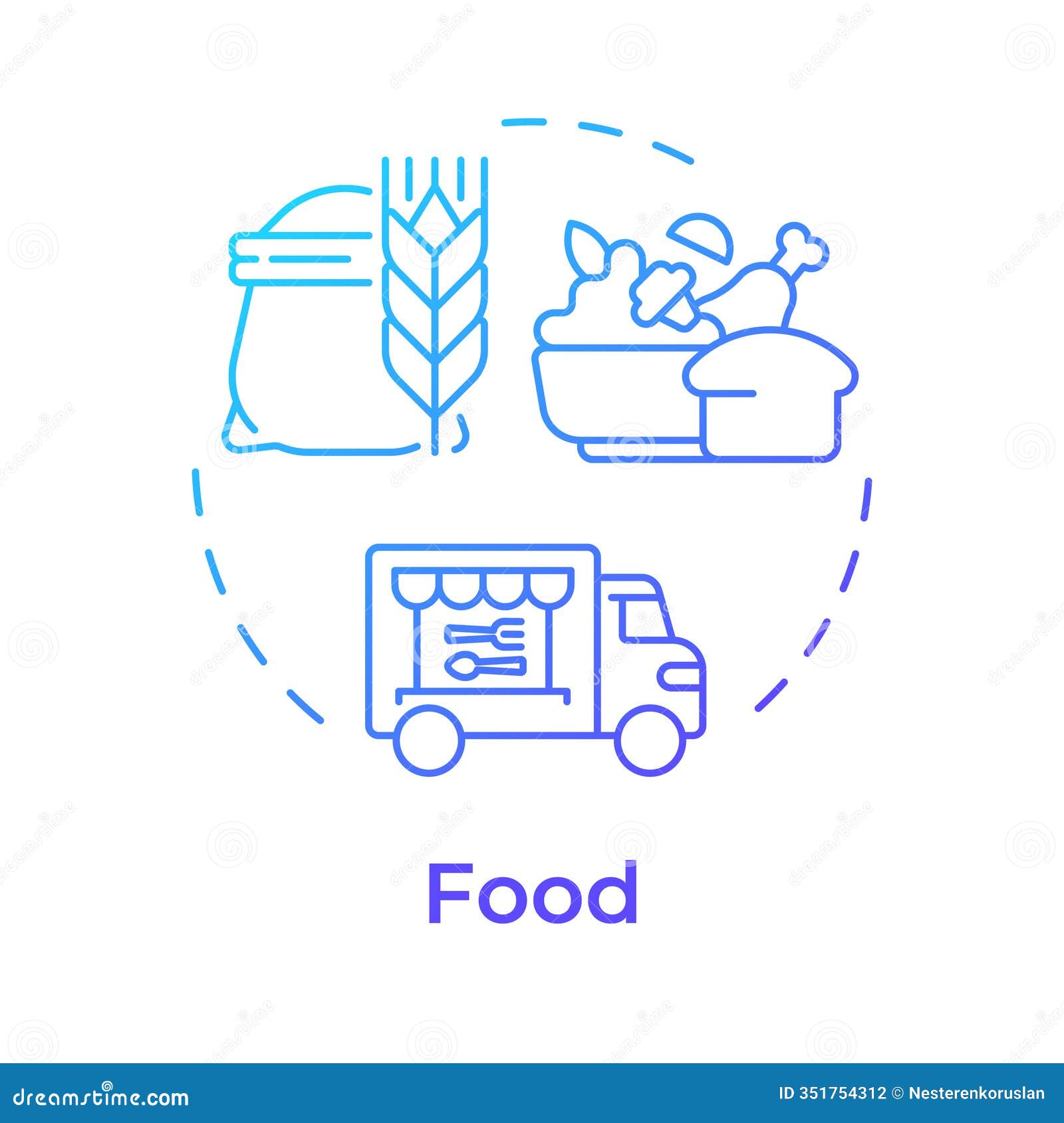 Food Blue Gradient Concept Icon Stock Illustration - Illustration of isolated, food: 351754312