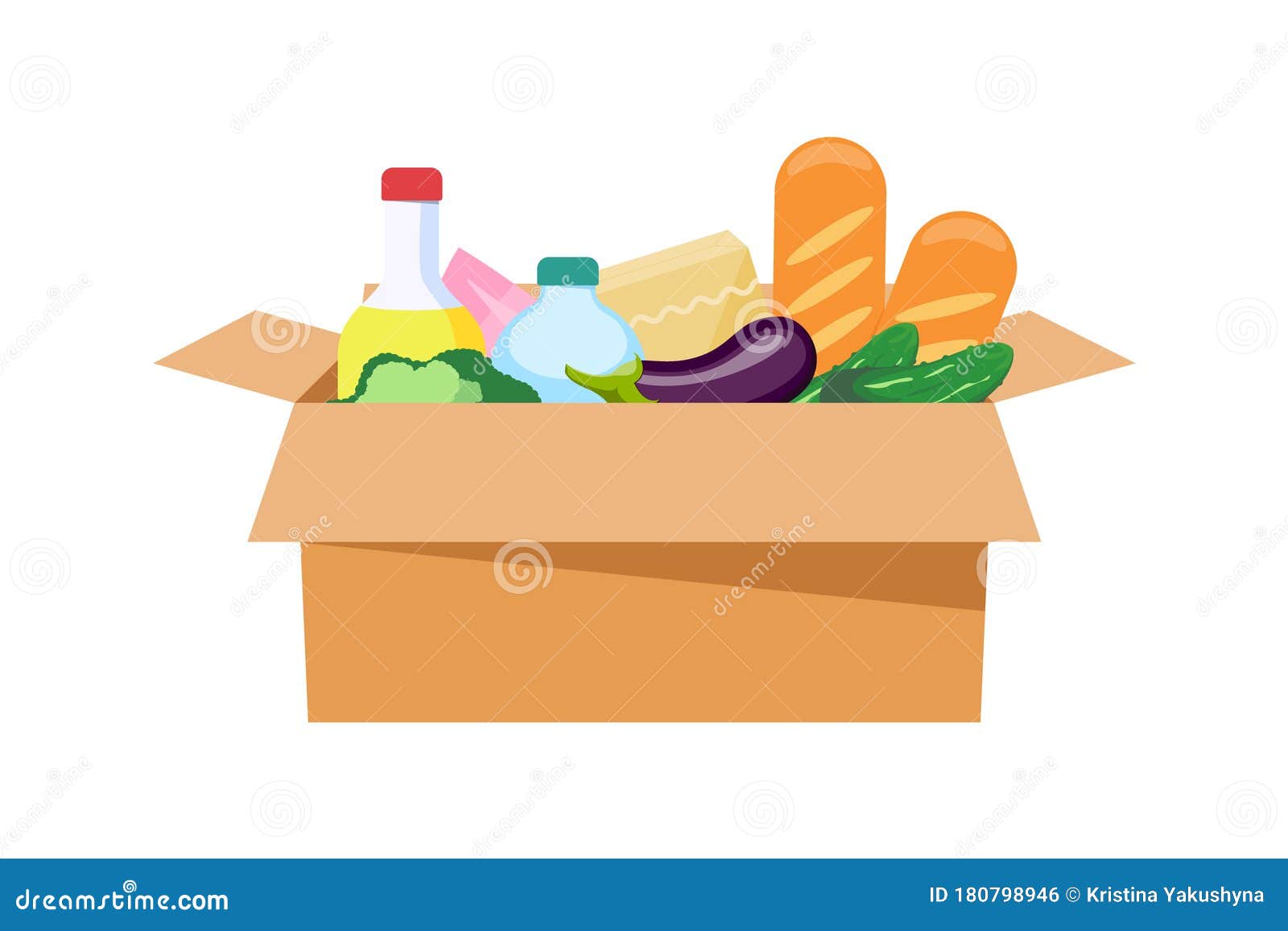 Food Box Isolated on a White Background. Food Delivery Stock Vector ...