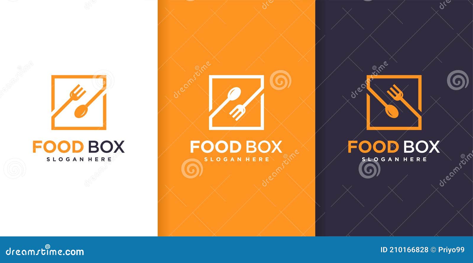 Food Box Logo Template with Different Shape Style Premium Vector Stock ...