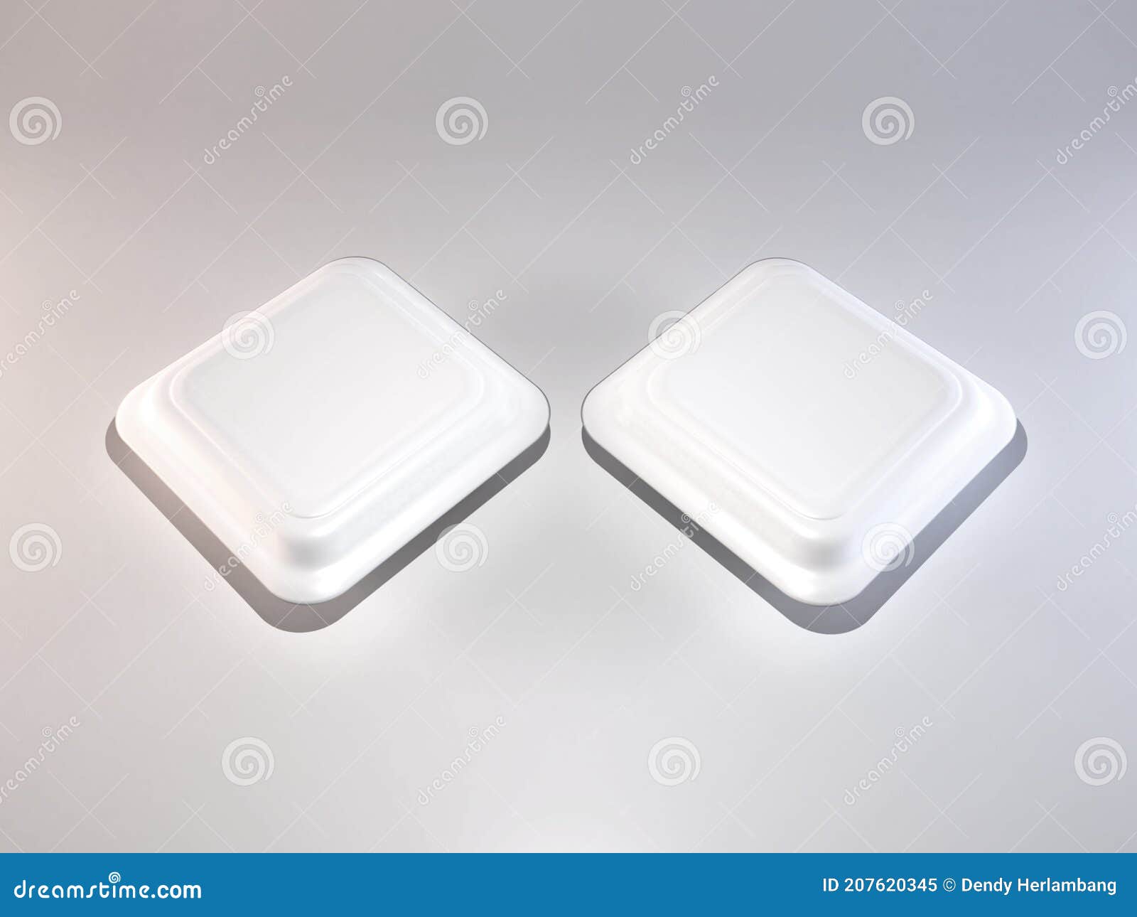 Styrofoam Food Box Packaging 3D Mockup Scene Stock Illustration ...