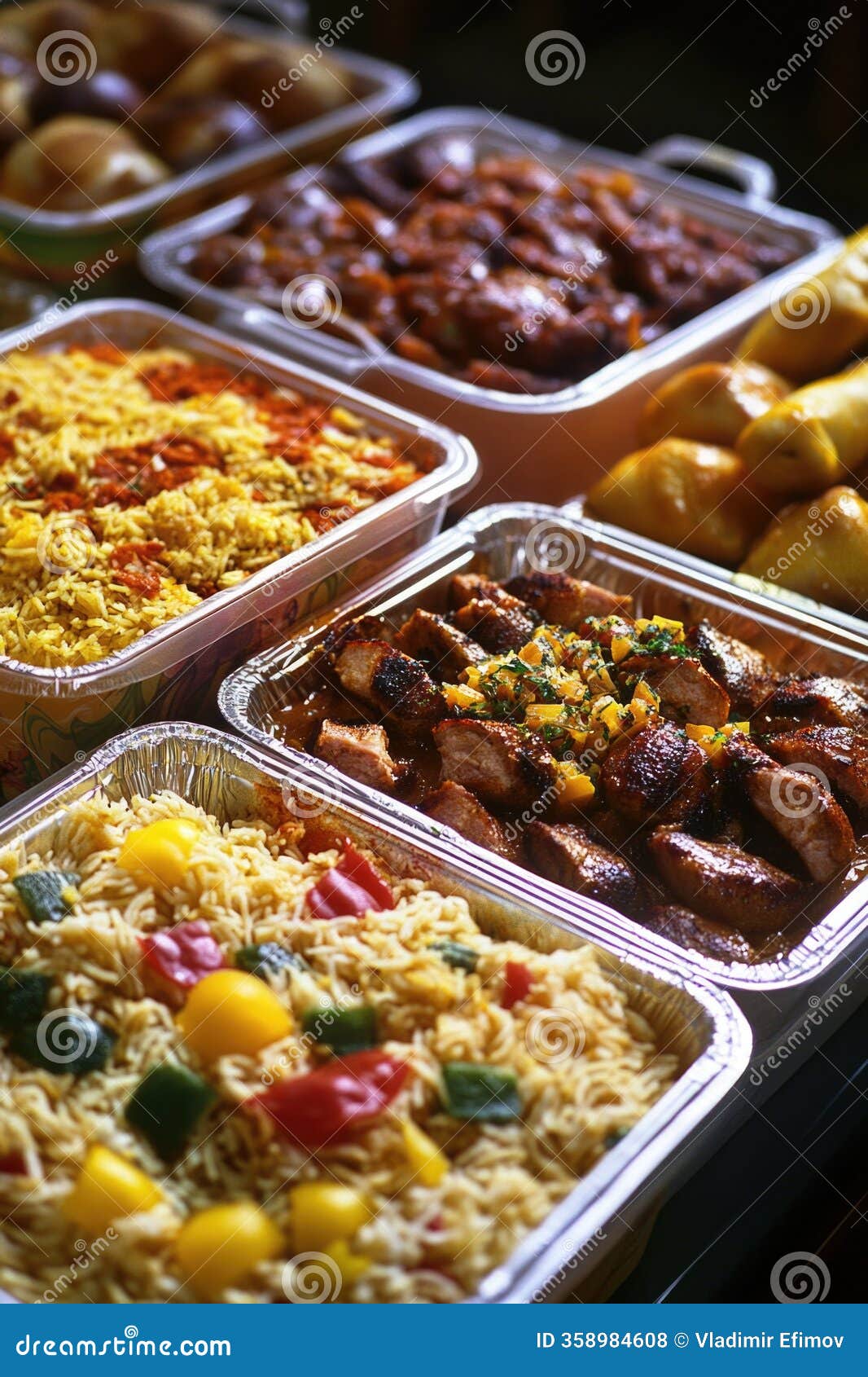 Food in Boxes and Containers Stock Photo - Image of trays, plastic ...