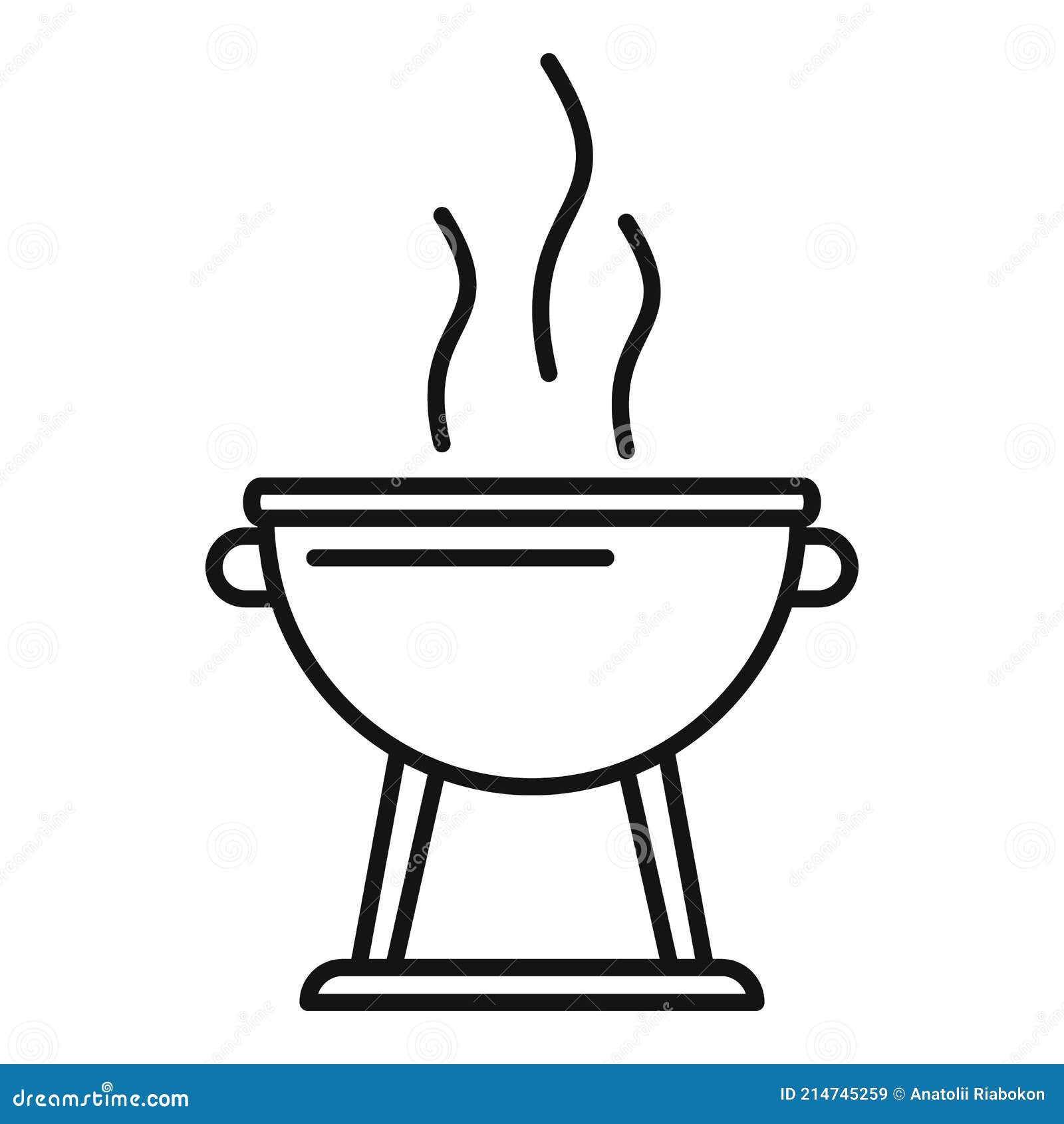 Food Brazier Icon, Outline Style Stock Vector - Illustration of steam ...