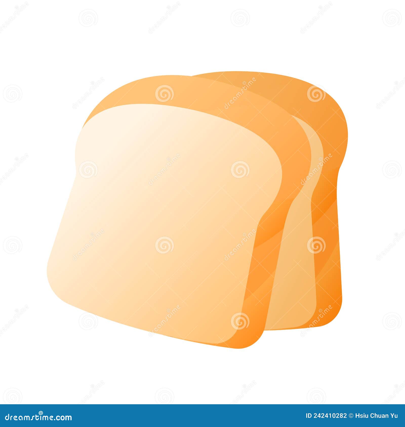 Food Bread Toast Slice Cartoon Vector Illustration Isolated Object ...