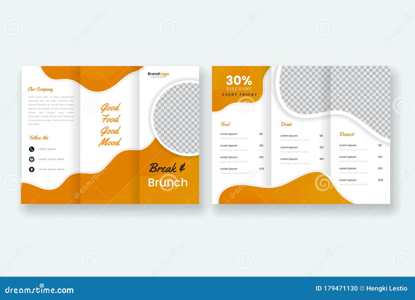 Food Brochure Tri-fold Template Stock Vector - Illustration of design ...