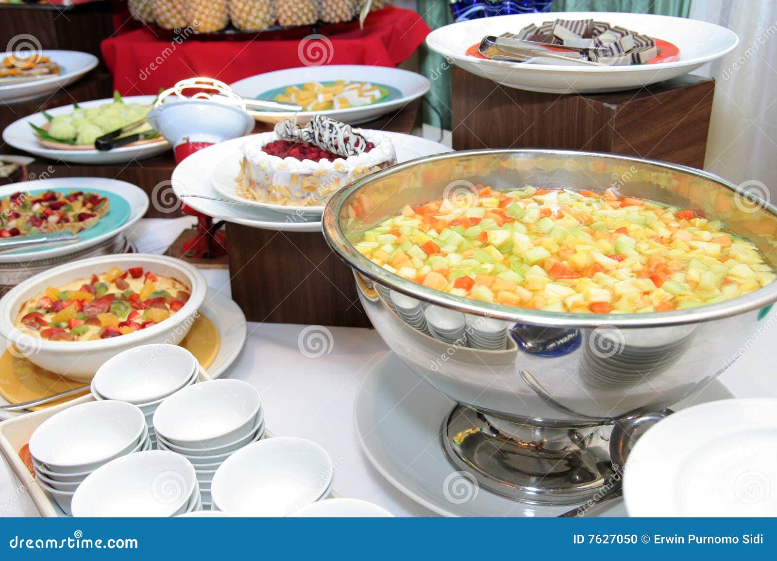 Buffet Dinner At The Cottage. Feast On The Nature, Sandwiches With ...