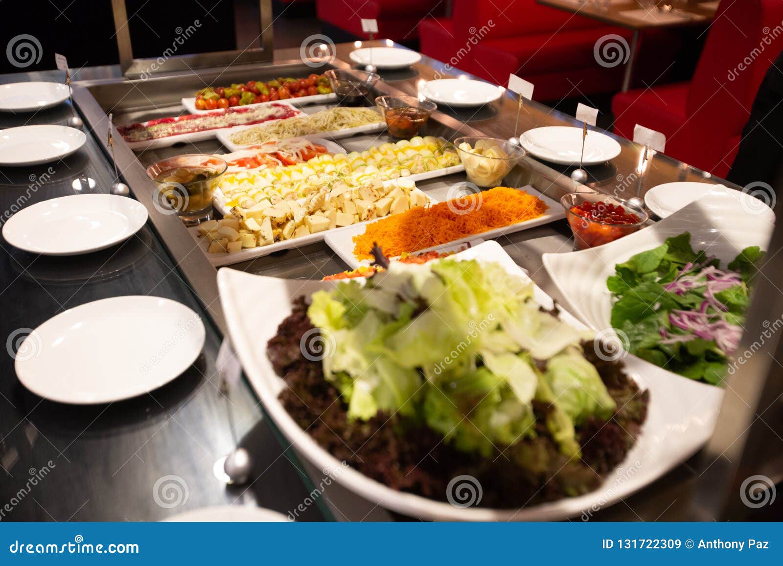 Food on the Shelves in the Self-service Buffet. Food Buffet in ...