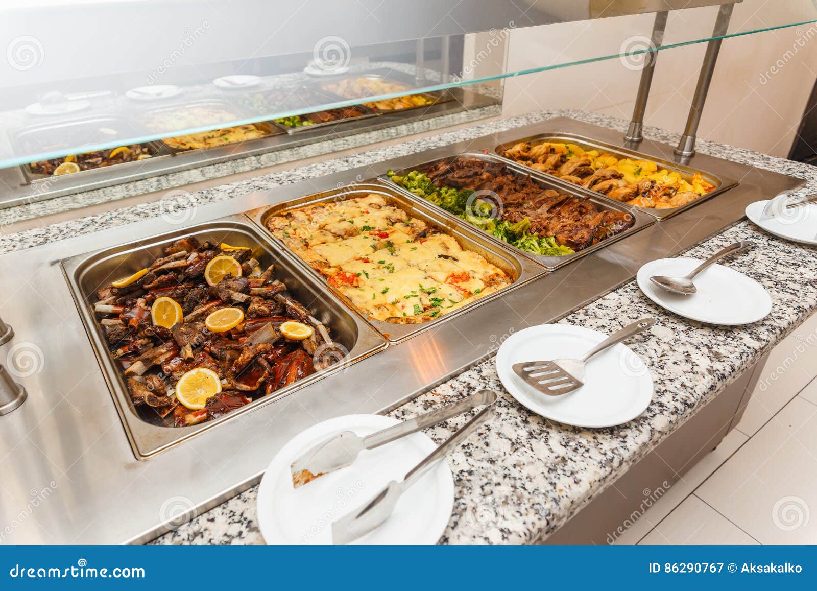 Food Buffet Self Service Lunch or Dinner Stock Image - Image of ...