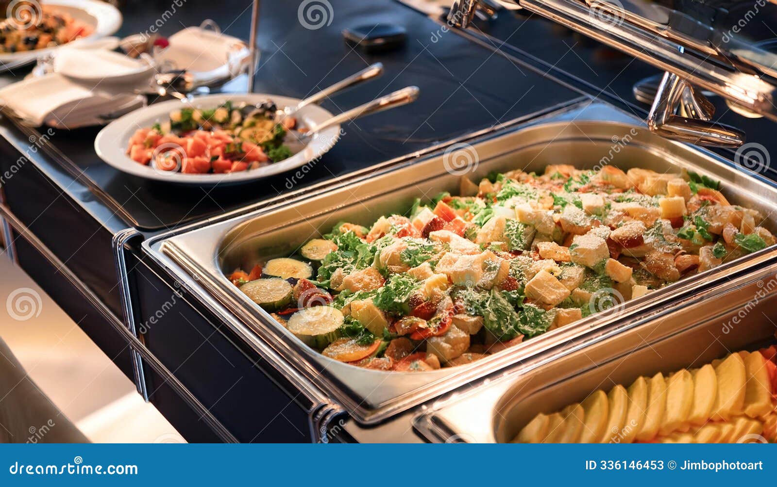 Food Buffet Table stock illustration. Illustration of buffet - 336146453