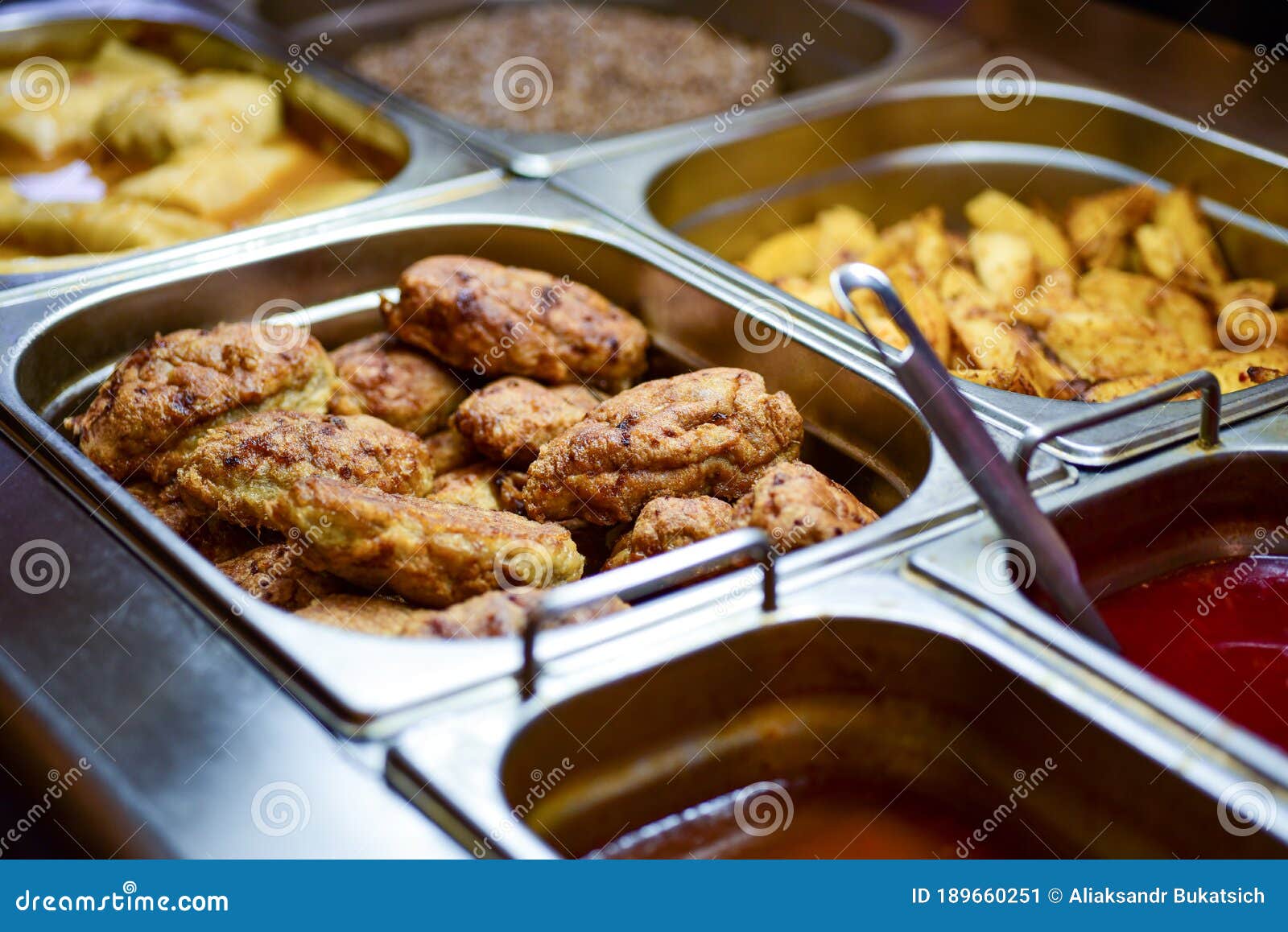 Food in a Buffet Tray in a Russian Restaurant Stock Image - Image of ...