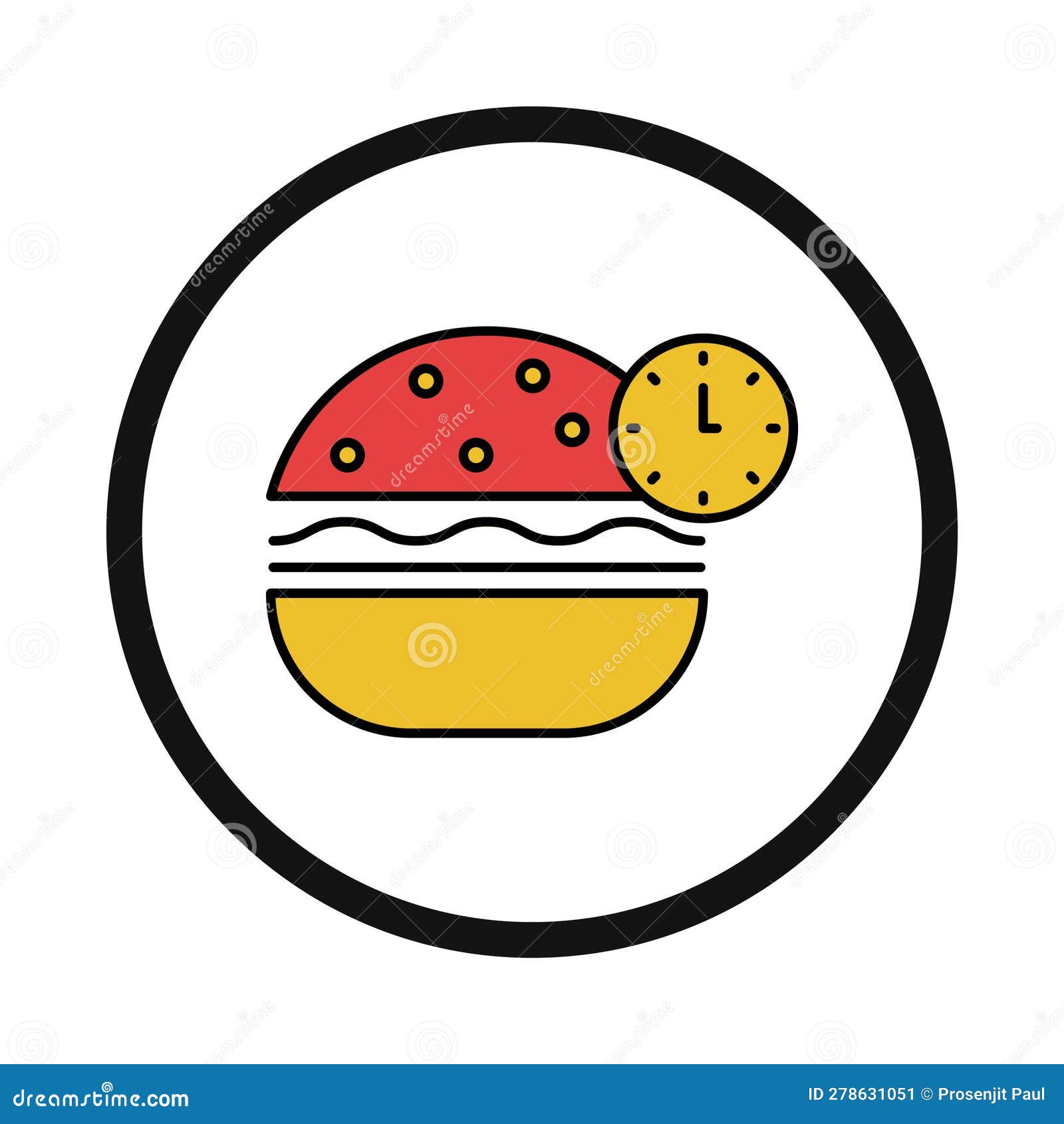 Food, Burger, Time, Clock, Food Burger Time Icon Stock Vector ...